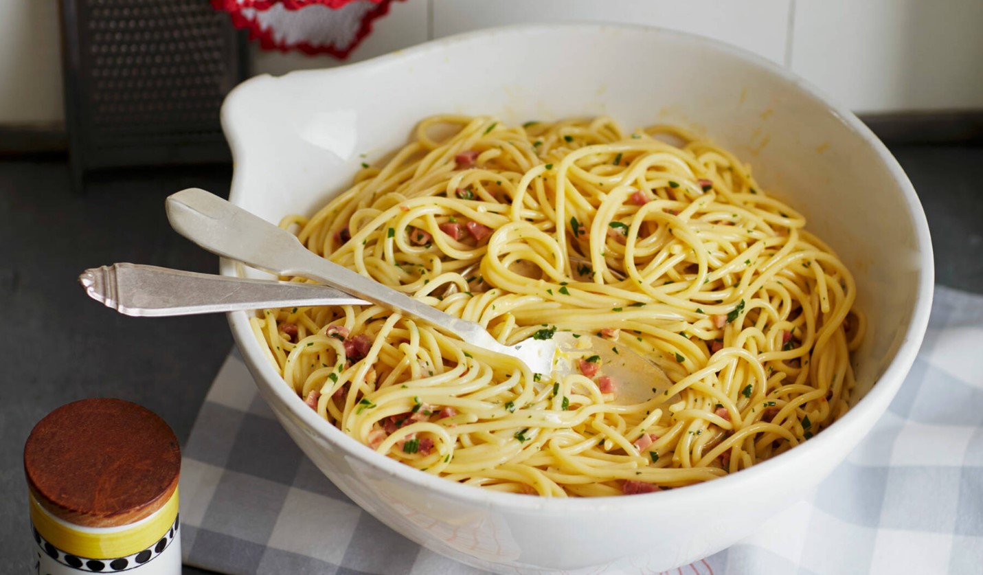 Spaghetti Carbonara Recipe - Kitchen Cookbook