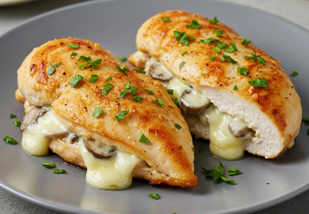 Garlic Butter Mushroom Stuffed Chicken - Kitchen Cookbook