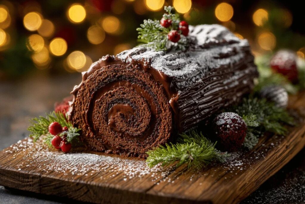 Yule Log Chocolate - Kitchen Cookbook